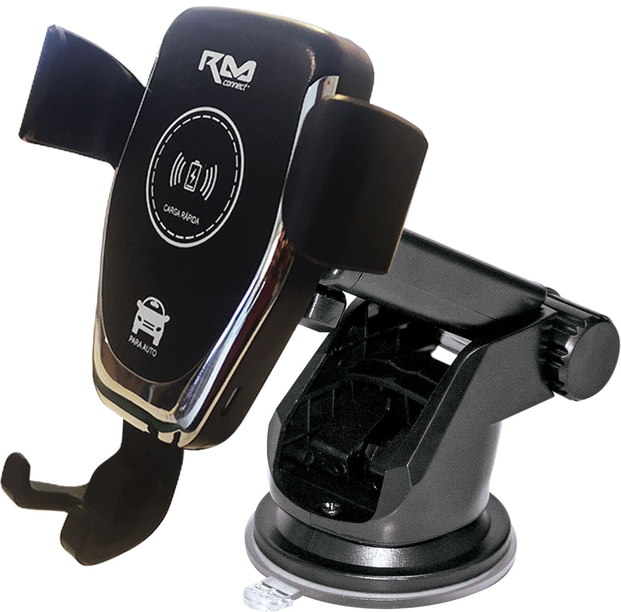 RM CONNECT PHONE HOLDER WITH WIRE-LESS CHARGING, ADAPTABLE FOR DASHBOARD, WINDSHIELD, WINDSCREEN ...